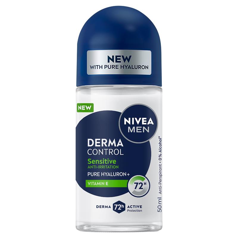 Buy Nivea Men Deodorant Roll On Derma Control Sensitive 72H 50ml Online at Chemist Warehouse®