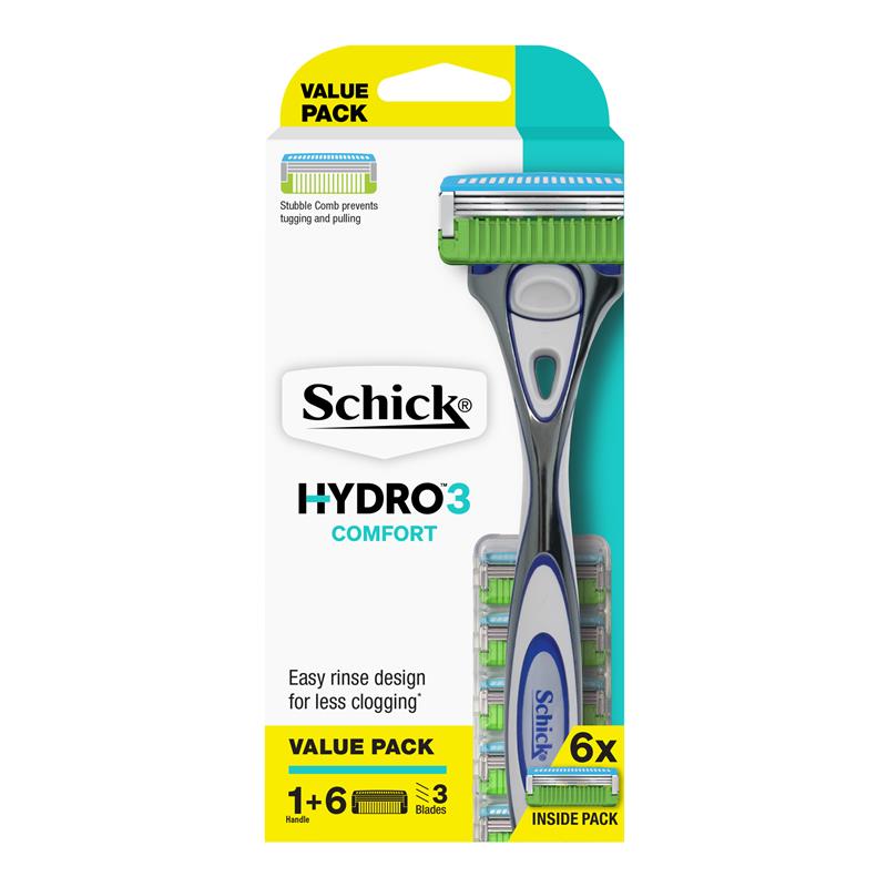 Buy Schick Hydro 3 Razor Handle + 6 Refills Online at Chemist Warehouse®