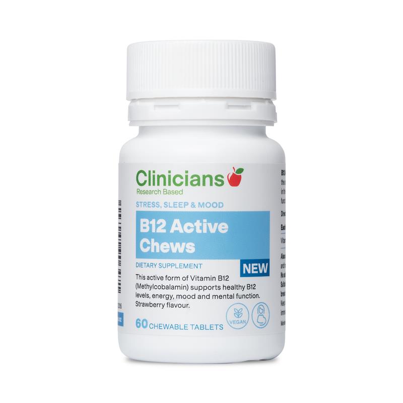 Buy Clinicians Vitamin B12 Active Chews 60 Chewable Tablets Online at ...