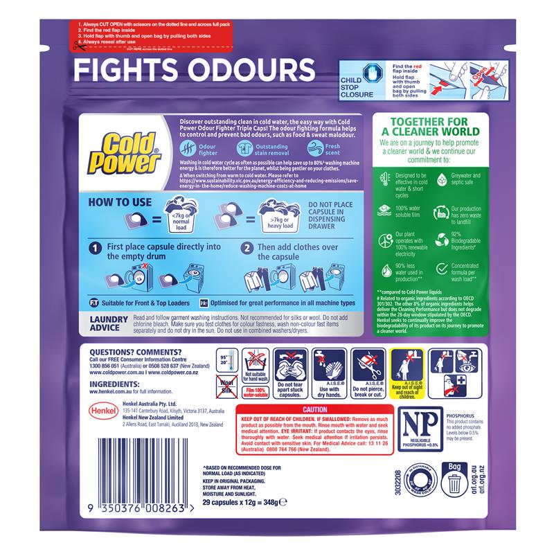 Buy Cold Power Laundry Capsule Odour Fighter 29 Capsules Online Only ...