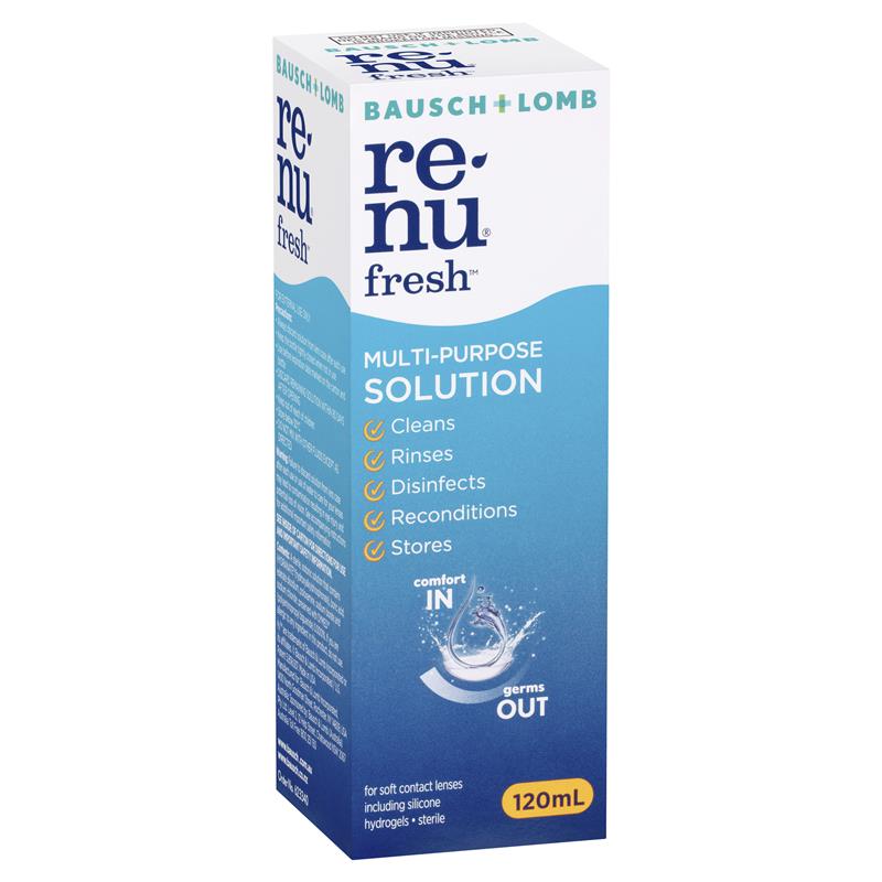 Buy Bausch & Lomb Renu Fresh Multi-Purpose Solution 120ml Online at ...