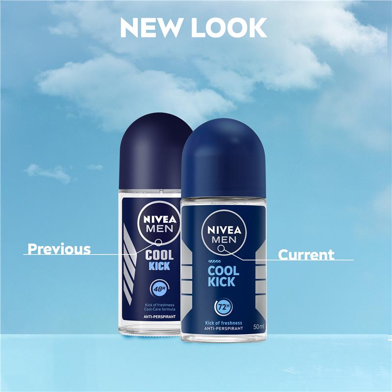 Buy Nivea Men Deodorant Roll On Cool Kick 50ml Online at Chemist Warehouse®