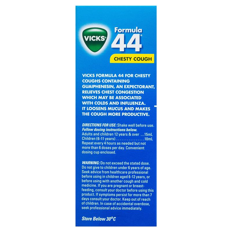 Buy Vicks Formula 44 Chesty Cough 180ml Online at Chemist Warehouse®