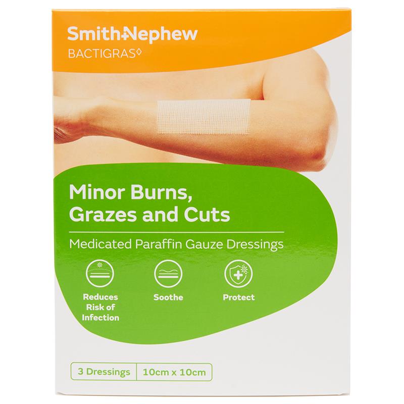 Buy Bactigras 10cm x 10cm 3 Pack Online at Chemist Warehouse®