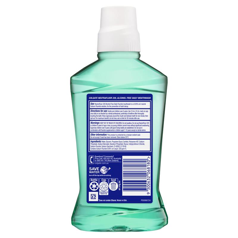 Buy Colgate Mouthwash NeutraFluor 220 Alcohol Free 473ml Online at ...