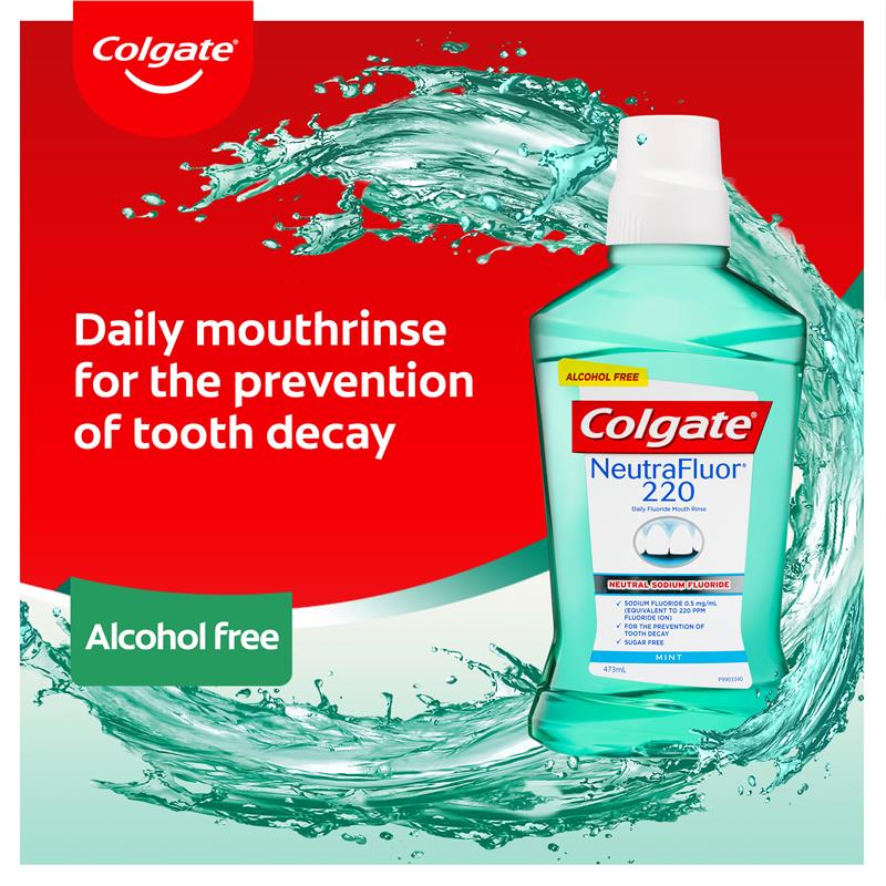 Buy Colgate Mouthwash NeutraFluor 220 Alcohol Free 473ml Online at ...