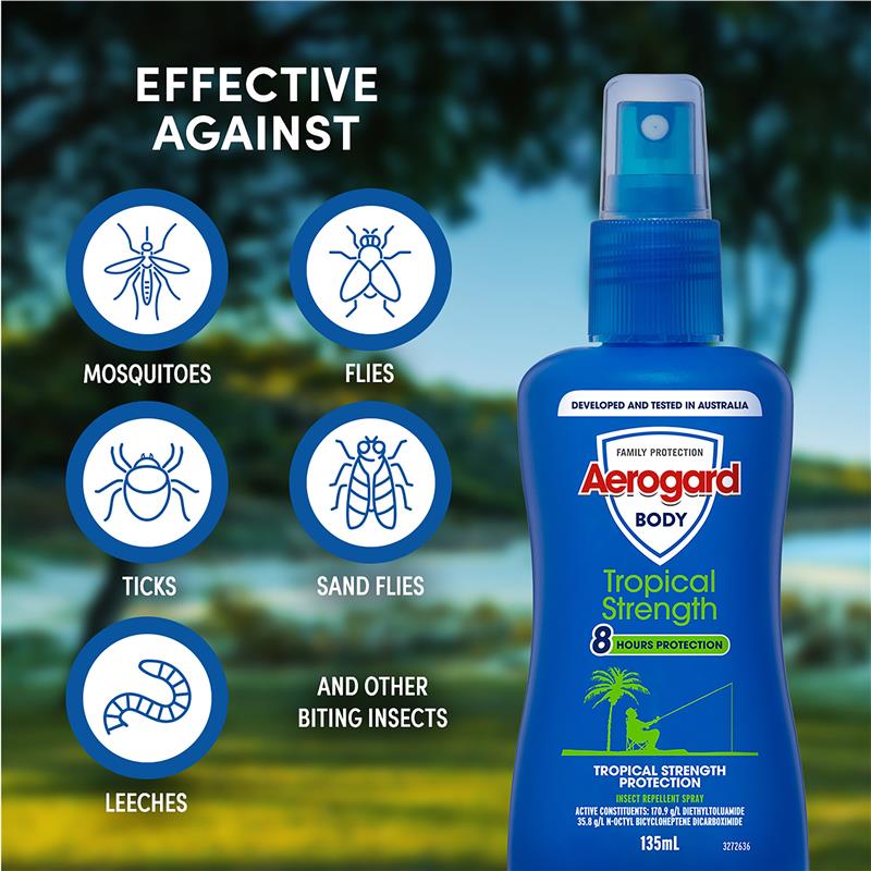 Buy Aerogard Tropical Strength Insect Repellant 135ml Pump Online at ...