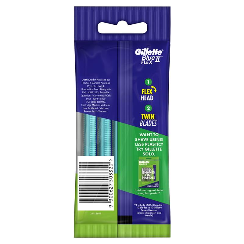 Buy Gillette Disposable Razors Blue II Plus Pivot 5 Pack Online at ...