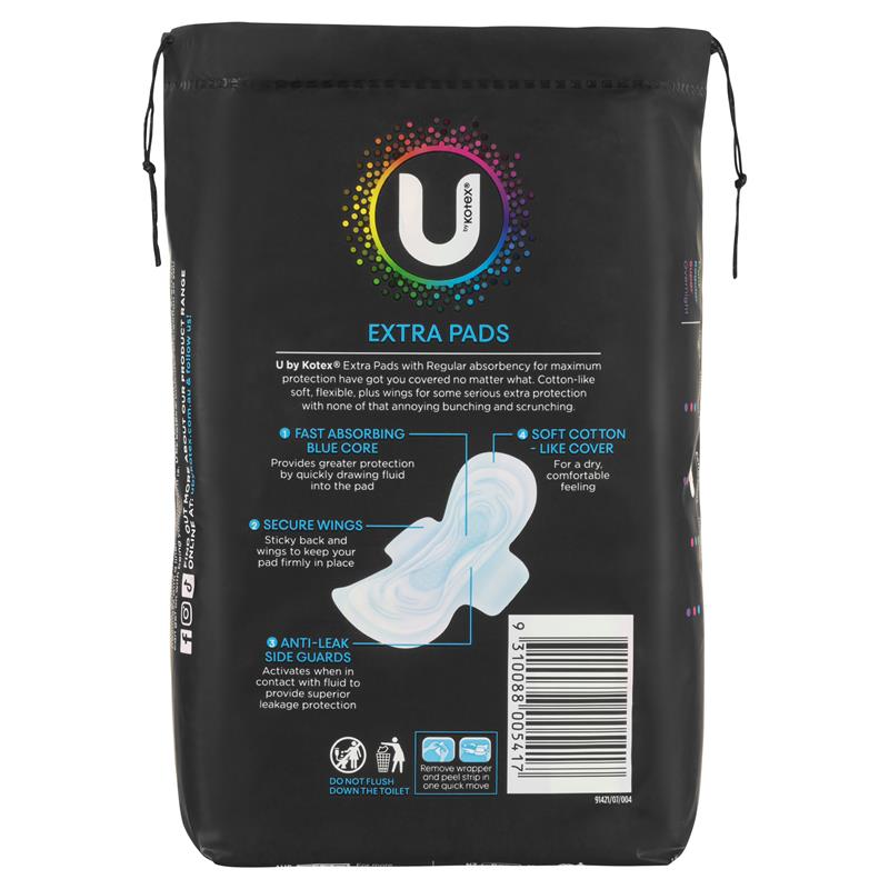 Buy U By Kotex Pads Extra Regular 16 Pack Online at Chemist Warehouse®