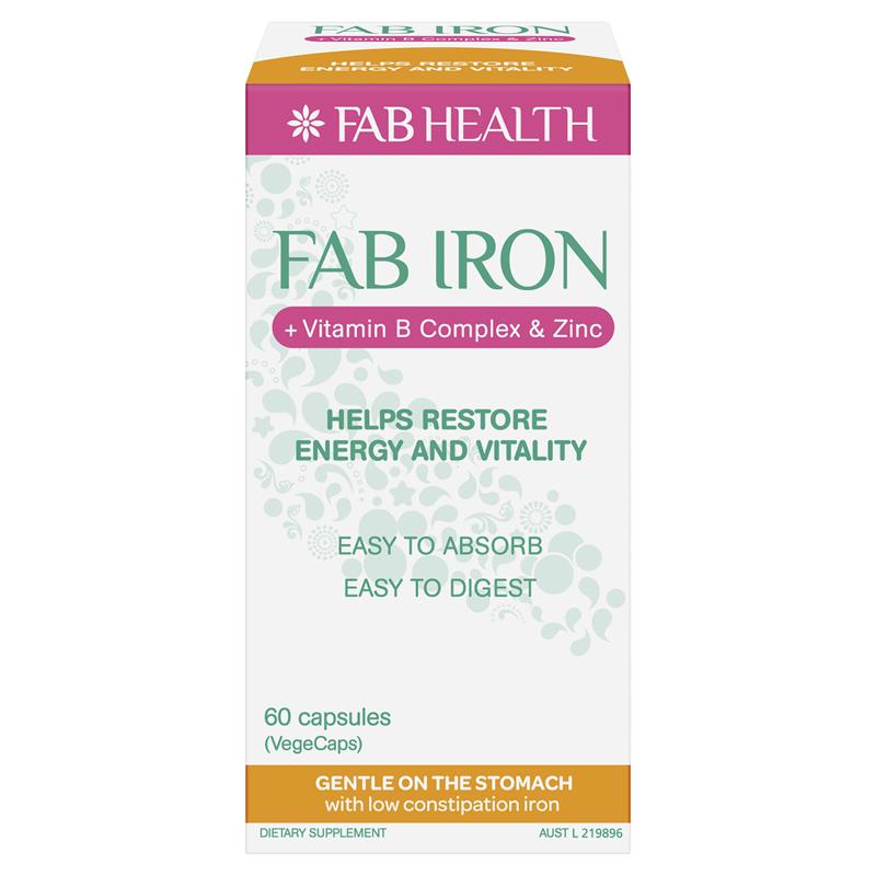 Buy Fab Iron + Vitamin B Complex & Zinc 60 Capsules Online at Chemist ...
