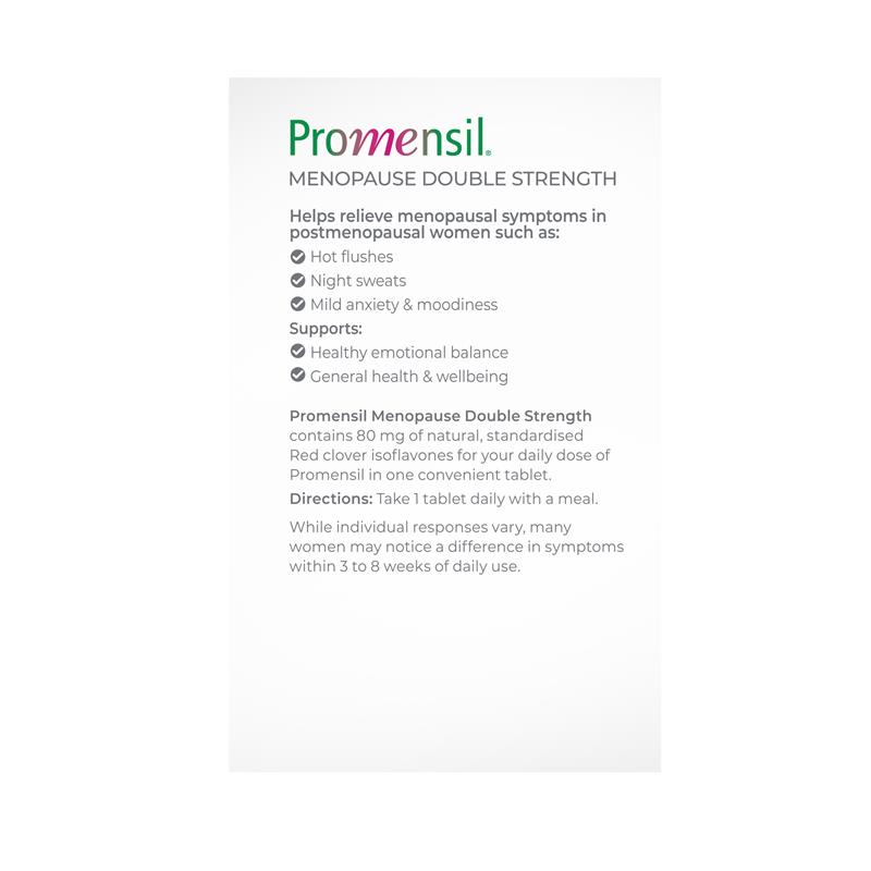 Buy Promensil Menopause Double Strength 60 Tablets Online at Chemist ...