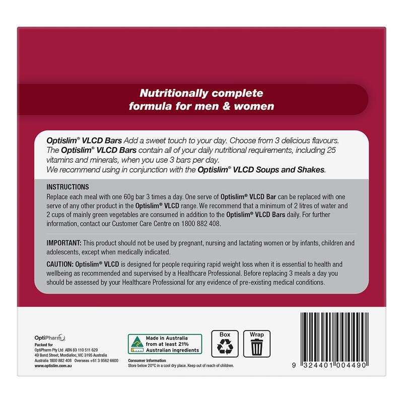 Buy Optislim VLCD Bars Variety 60g 15 Pack Online at Chemist Warehouse®