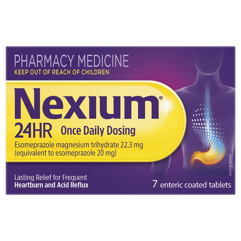 Buy Nexium 24H Heartburn & Acid Reflux 20mg 7 Tablets Online at Chemist ...