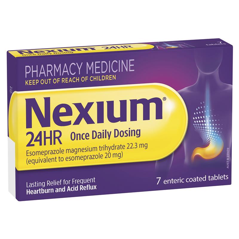 Buy Nexium 24H Heartburn & Acid Reflux 20mg 7 Tablets Online at Chemist ...