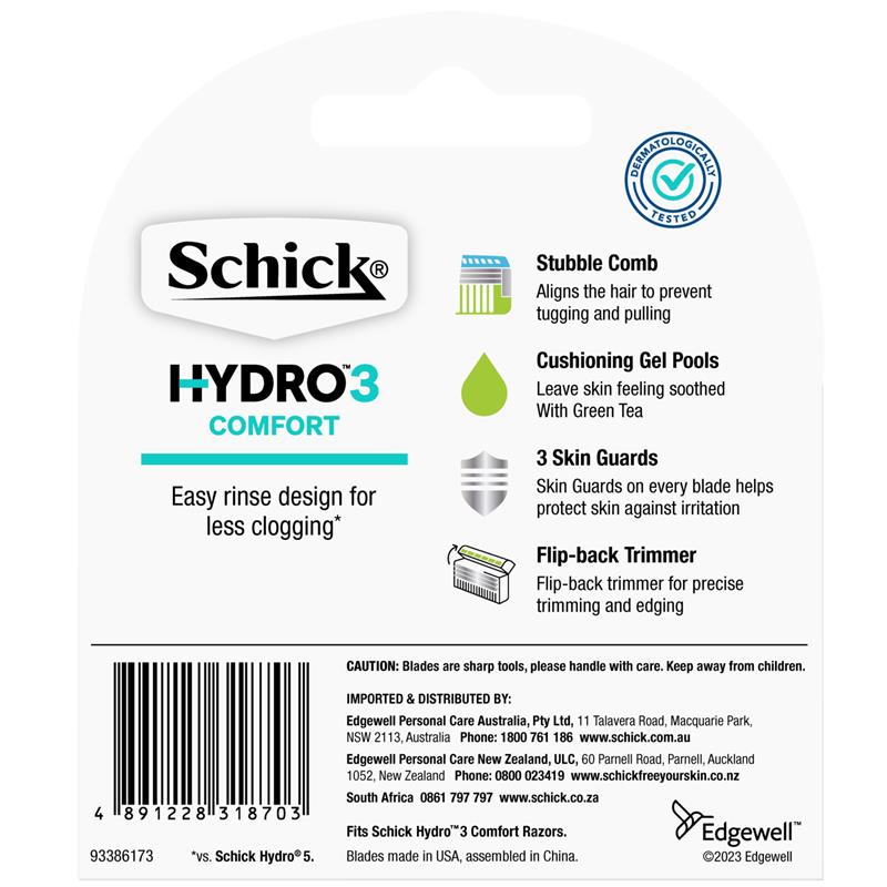 Buy Schick Hydro 3 Refill 4 Pack Online at Chemist Warehouse®