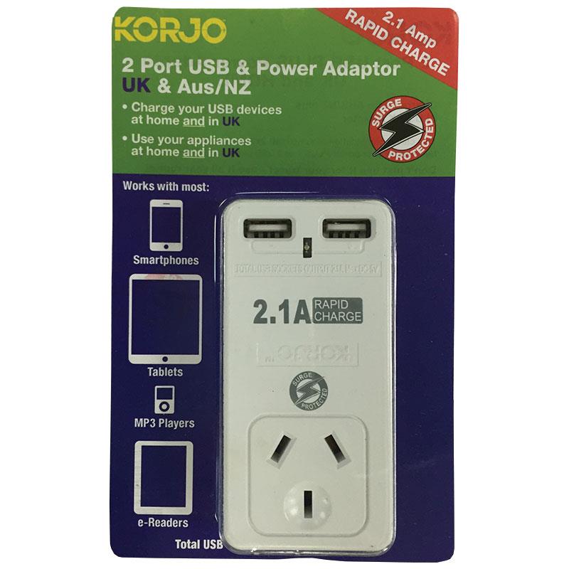 Buy Korjo USB & Power Adaptor Home & UK Online at Chemist Warehouse®