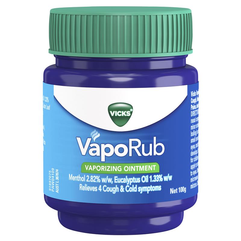 Buy Vicks VapoRub Vaporizing Ointment Jar 100g Online at Chemist Warehouse®