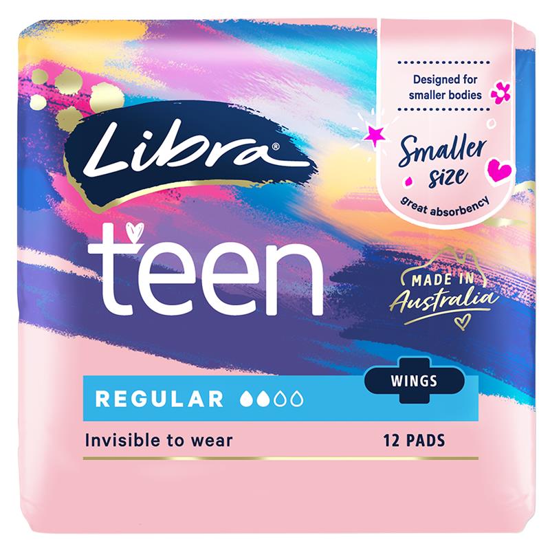 Buy Libra Pads Girl Regular Wings 12 Pack Online at Chemist Warehouse®