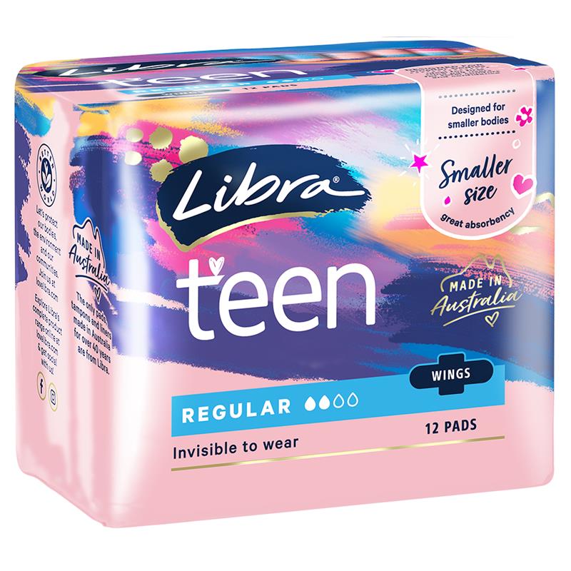 Buy Libra Pads Girl Regular Wings 12 Pack Online at Chemist Warehouse®