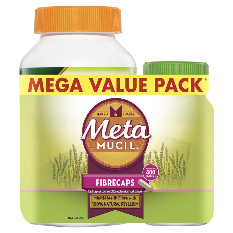 Buy Metamucil Capsules Value Bundle 300 + 100 Fibrecaps Exclusive Size ...