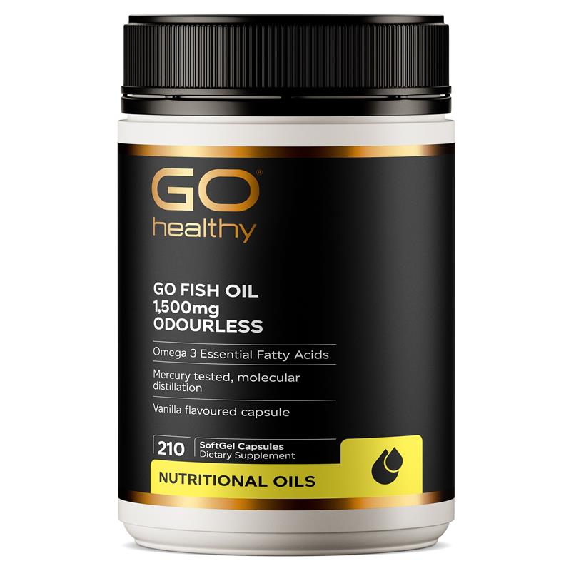 Buy GO Healthy Fish Oil Odourless 1,500mg 210 Capsules Online at ...