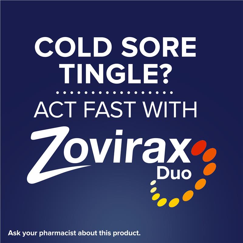 Buy Zovirax Cold Sore Cream Duo 2g (Pharmacist Only) Online at Chemist ...