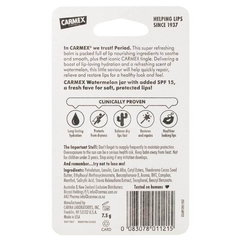 Buy Carmex Lip Balm Watermelon Jar 7.5g Online at Chemist Warehouse®