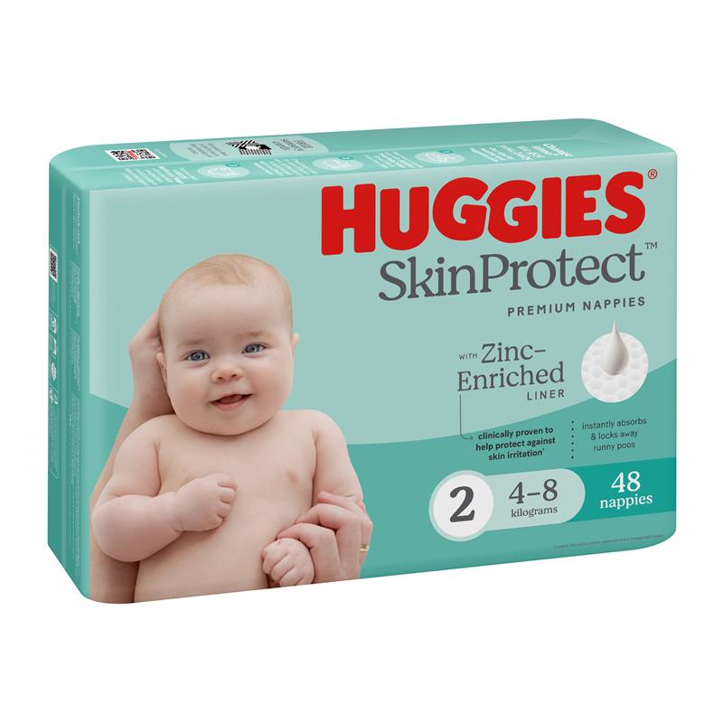 Buy Huggies SkinProtect Premium Nappies Size 2 Bulk 48 Pack Online at ...