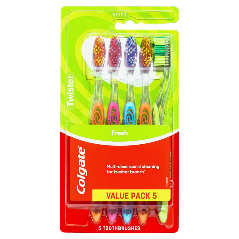 Buy Colgate Toothbrush Twister Soft 5 Pack Online at Chemist Warehouse®