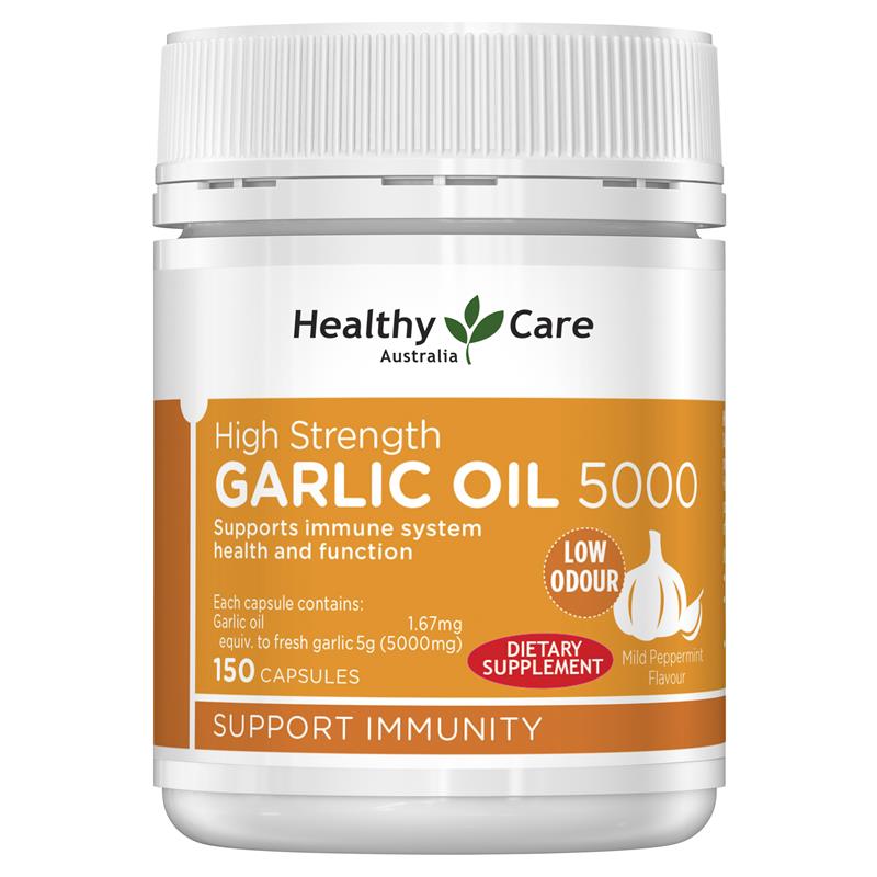 Buy Healthy Care High Strength Garlic Oil 5,000mg 150 Capsules Online ...