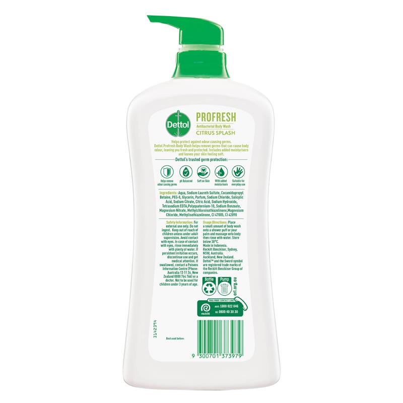 Buy Dettol Shower Gel ProFresh Citrus Splash 950ml Online at Chemist ...