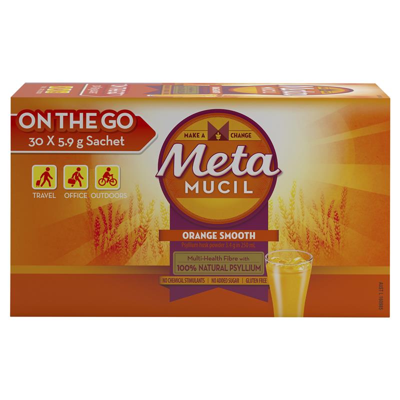 Buy Metamucil Smooth Orange On The Go 30 Sachets Online at Chemist ...