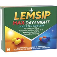 Buy Lemsip Max Day & Night Cold & Flu 16 Capsules Online at Chemist ...