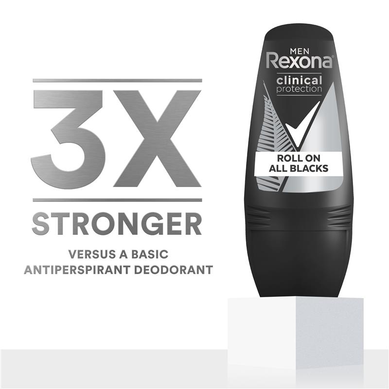 Buy Rexona For Men Clinical Protection All Black Roll On 50ml Online at ...
