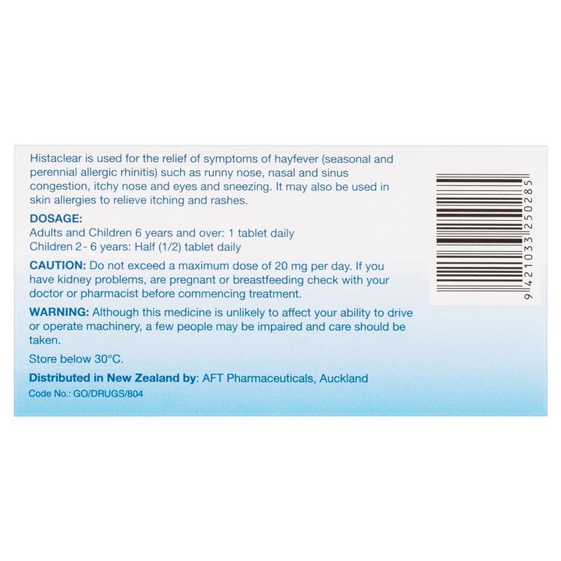 Buy Histaclear 10mg 30 Tablets Online at Chemist Warehouse®