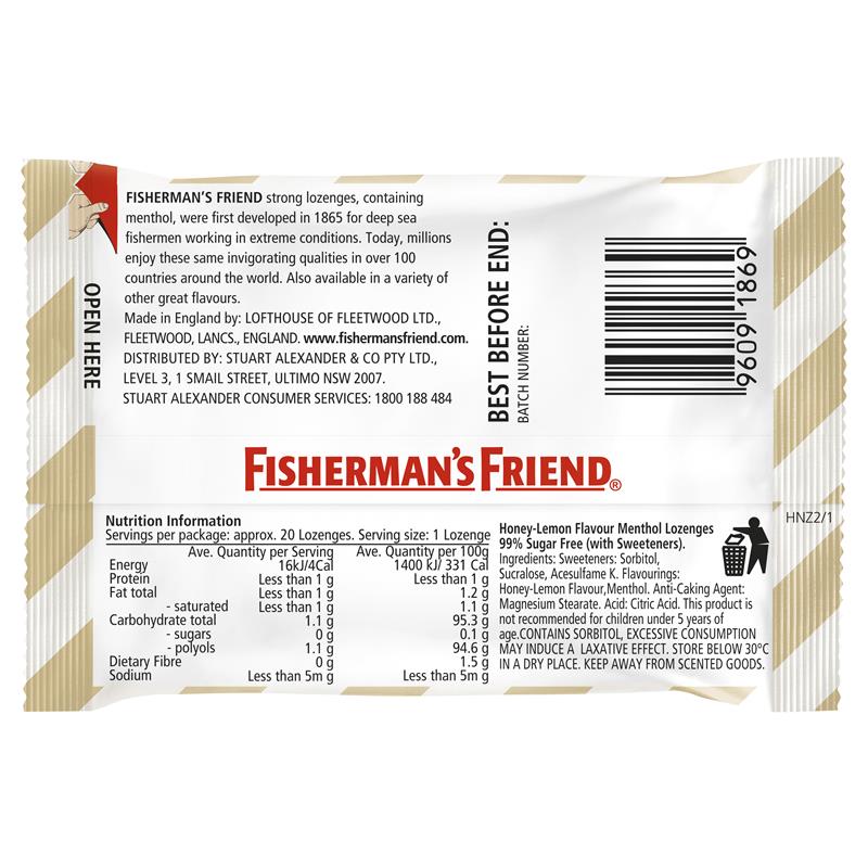 Buy Fisherman's Friend Sugar Free Honey & Lemon 25g Online at Chemist ... Buy Fisherman's Friend Sugar Free Honey & Lemon 25g Online at Chemist ...