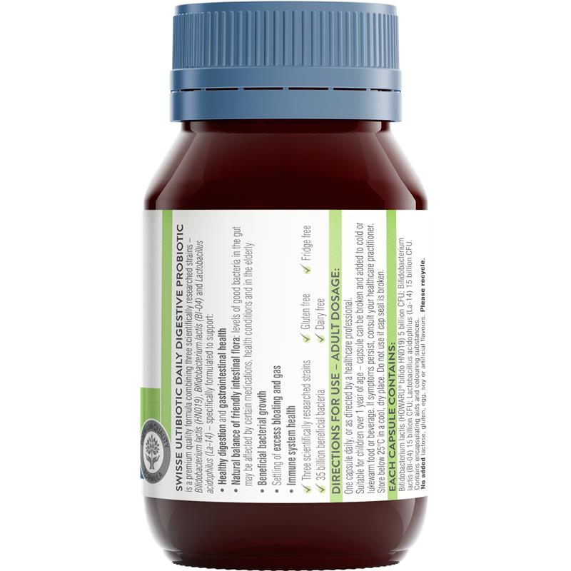 Buy Swisse Ultibiotic Daily Digestive Probiotic 30 Capsules Online at ...