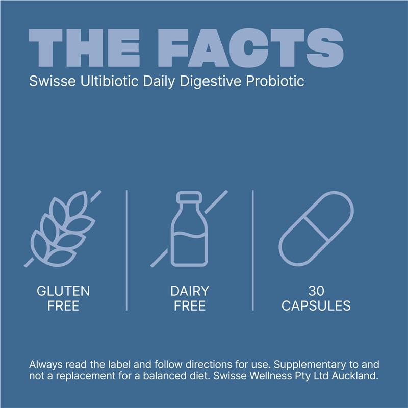 Buy Swisse Ultibiotic Daily Digestive Probiotic 30 Capsules Online at ...