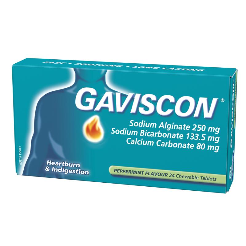 Buy Gaviscon Original Peppermint 24 Chewable Tablets Online at Chemist ...