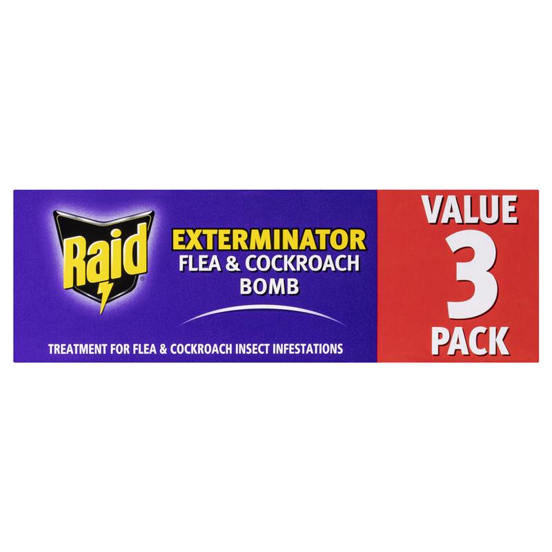 Buy Raid Exterminator Flea & Cockroach Bomb 3 Pack Online at Chemist ...