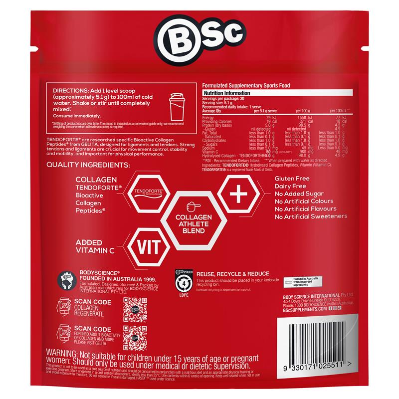 Buy BSc Collagen Regenerate Natural Flavour 153g Online at Chemist ...